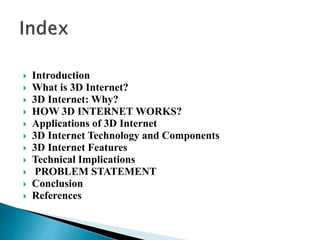 3D Internet Seminar PPT - OECLIB | PPTX | 3-D Graphics | Computer ...