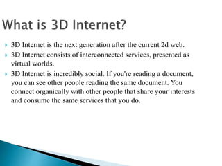 3D Internet Seminar PPT - OECLIB | PPTX