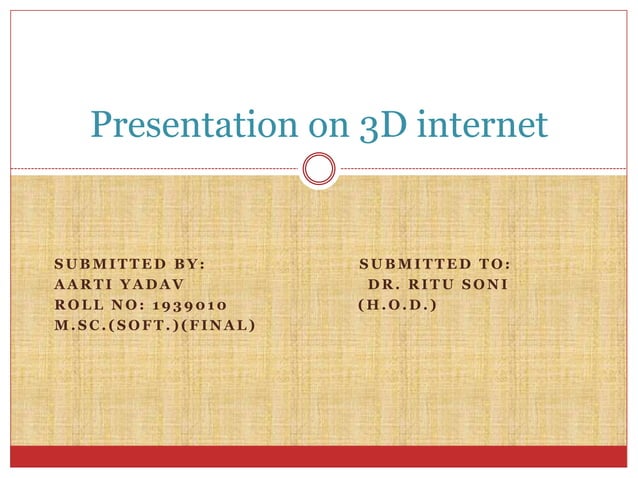 3d internet /ppt on 3d internet | PPT