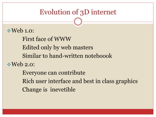 3d internet /ppt on 3d internet | PPT