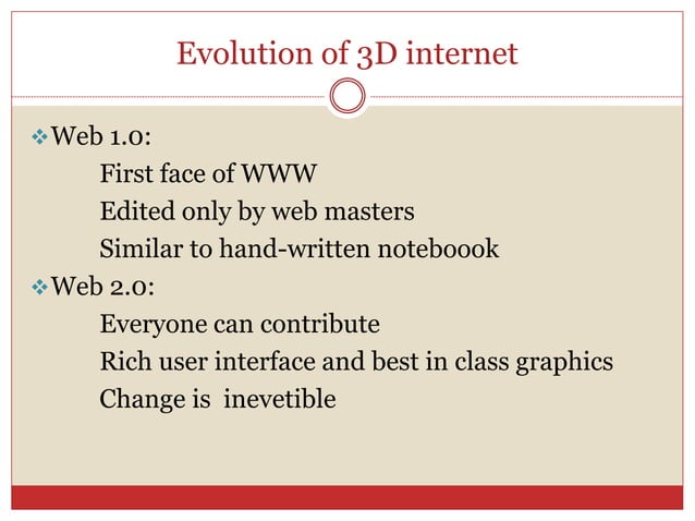 3d internet /ppt on 3d internet | PPT