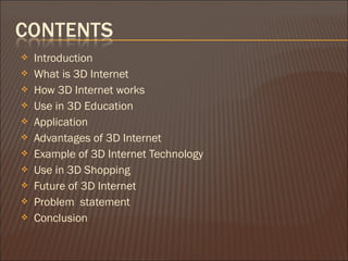 3d internet ppt | PPT