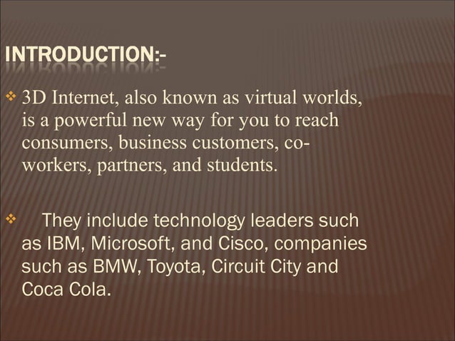 3d internet ppt | PPT