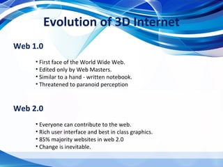 3d internet ppt.pdf | 3-D Graphics | Computer Software and Applications