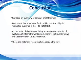 3d internet ppt.pdf | 3-D Graphics | Computer Software and Applications