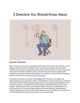 3 Directors You Should Know About | PDF | Movies | Entertainment