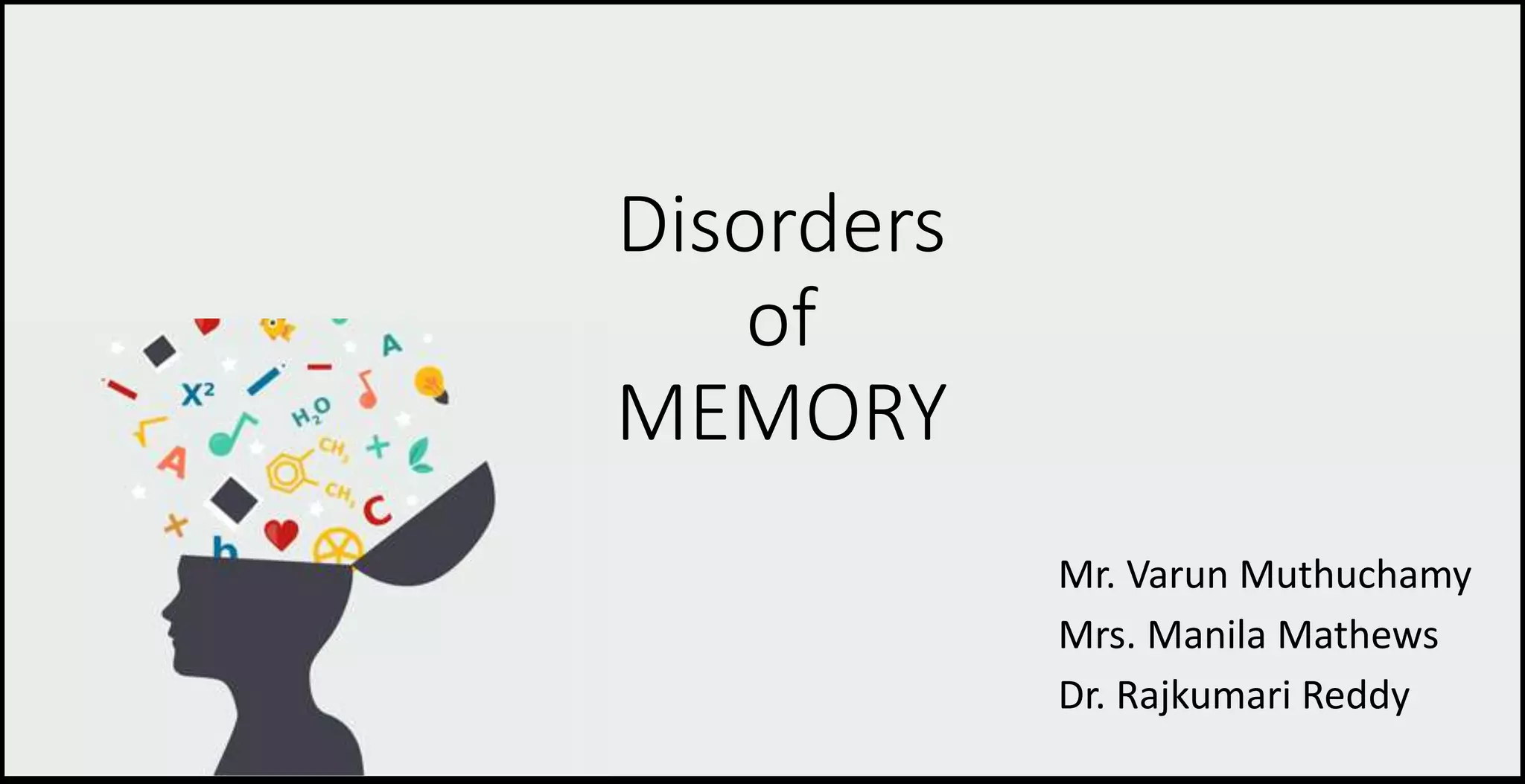 Disorders of memory | PPTX
