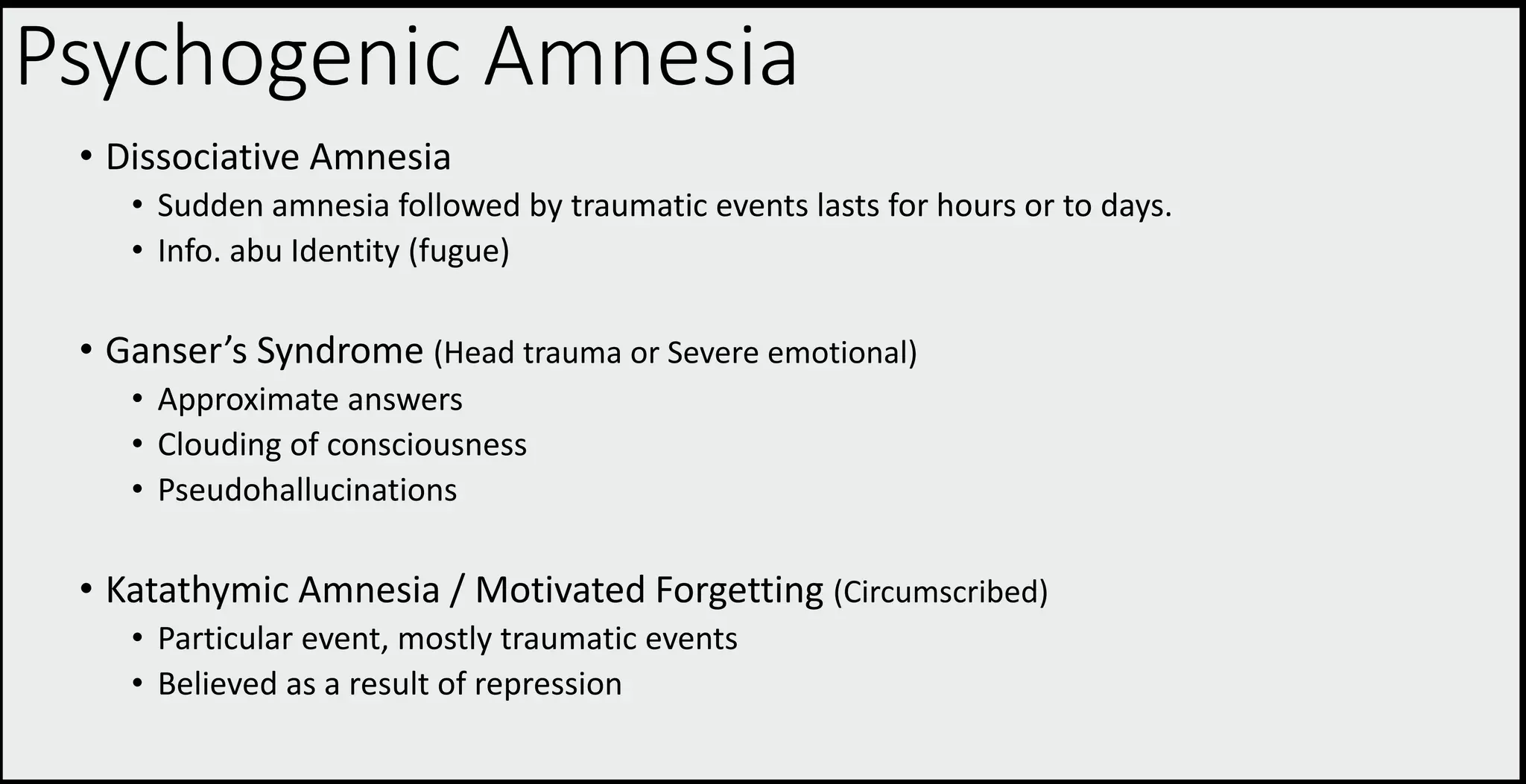 Disorders of memory | PPTX