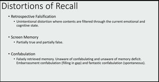 Disorders of memory | PPTX