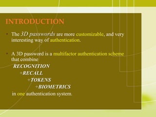 3D PASSWORD | PPT