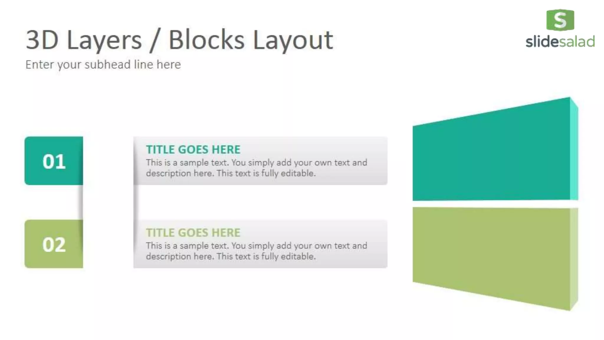 3D layers blocks diagrams PowerPoint presentation template - SlideSalad | PPTX
