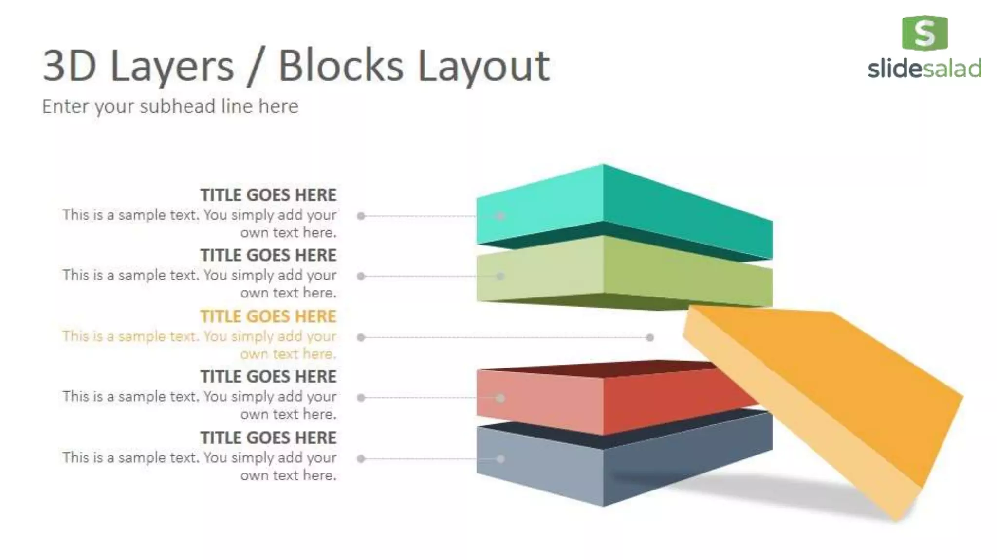3D layers blocks diagrams PowerPoint presentation template - SlideSalad ...