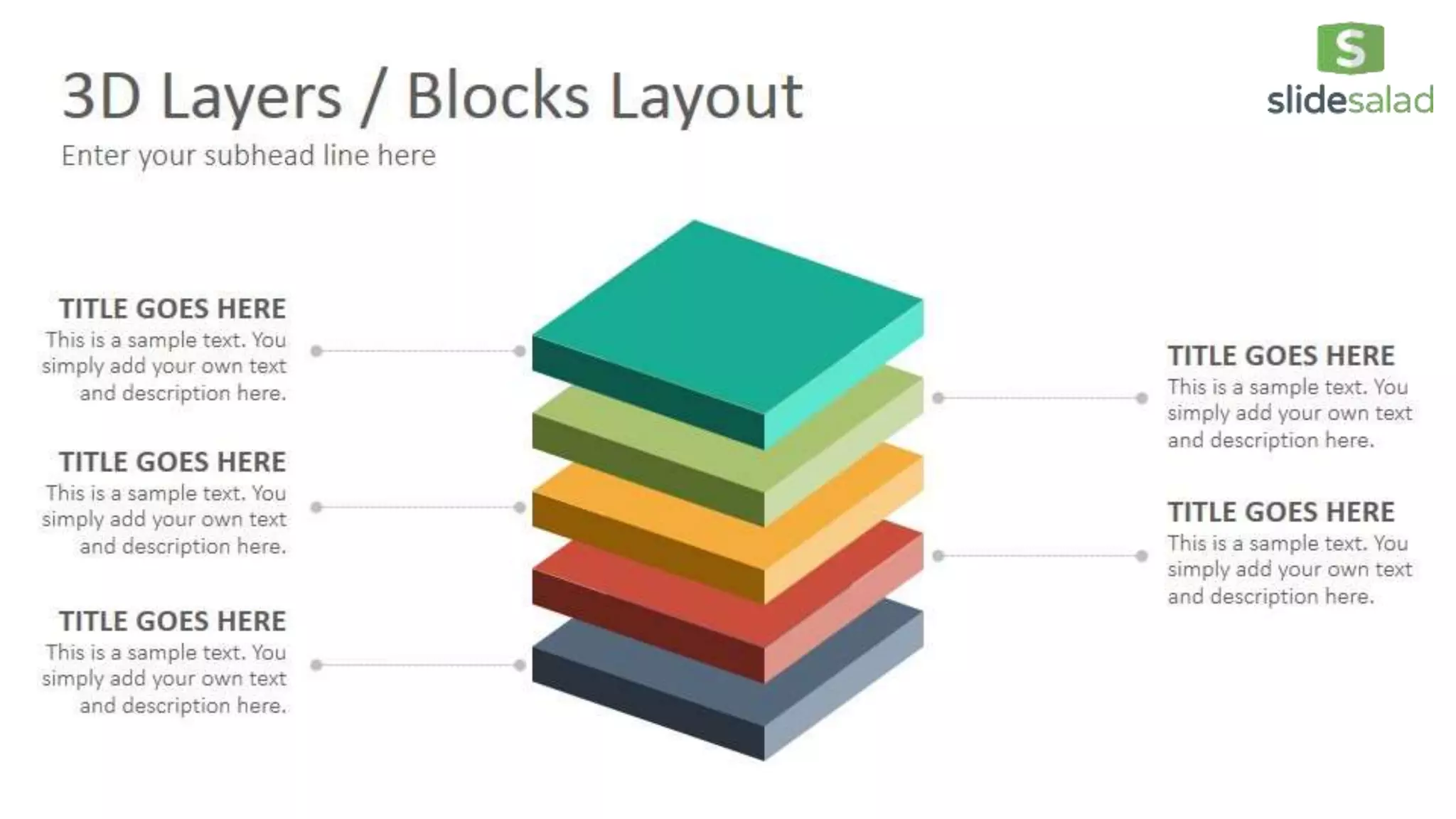 3D layers blocks diagrams PowerPoint presentation template - SlideSalad ...