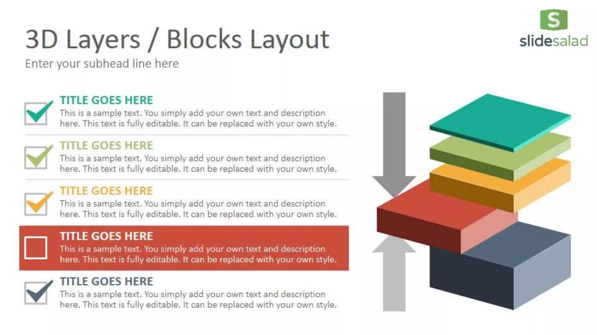 3D layers blocks diagrams PowerPoint presentation template - SlideSalad ...