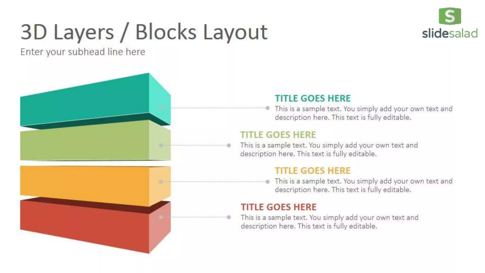 3D layers blocks diagrams PowerPoint presentation template - SlideSalad ...