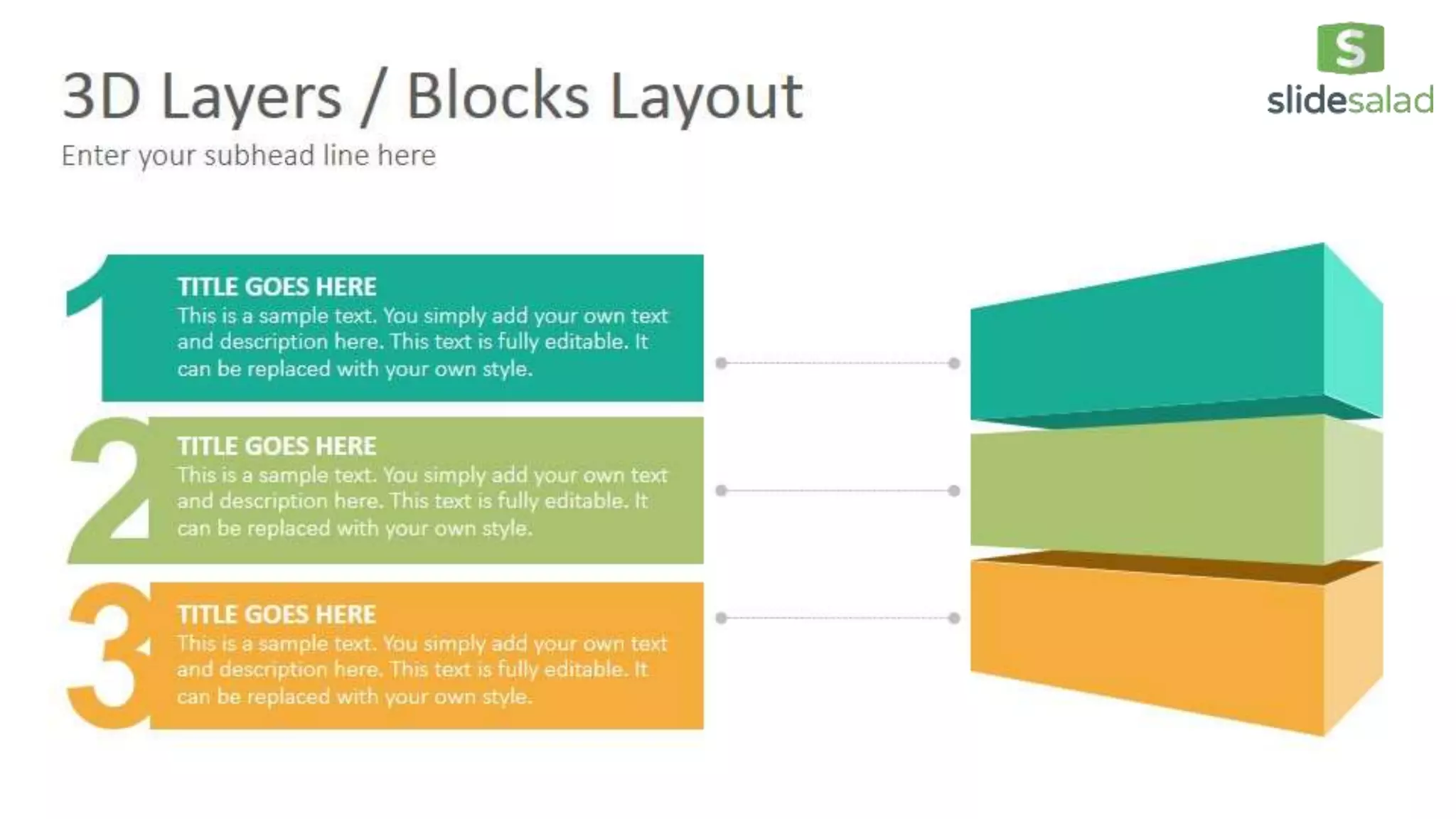 3D layers blocks diagrams PowerPoint presentation template - SlideSalad ...