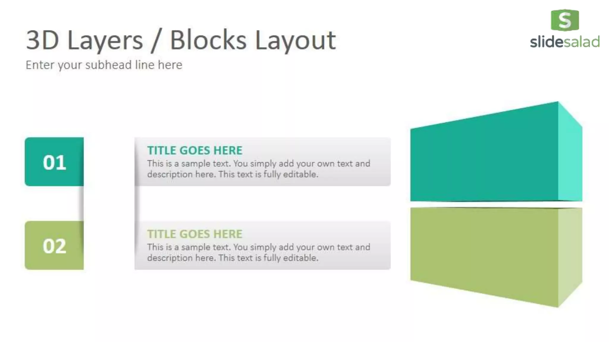 3D layers blocks diagrams PowerPoint presentation template - SlideSalad ...
