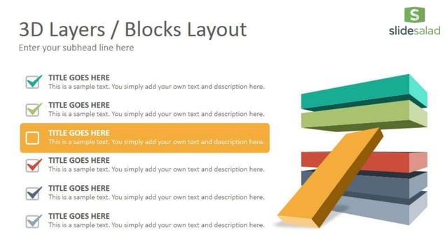 3D layers blocks diagrams PowerPoint presentation template - SlideSalad ...