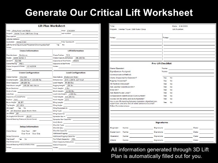 Crane lift plan worksheet - tipsgree