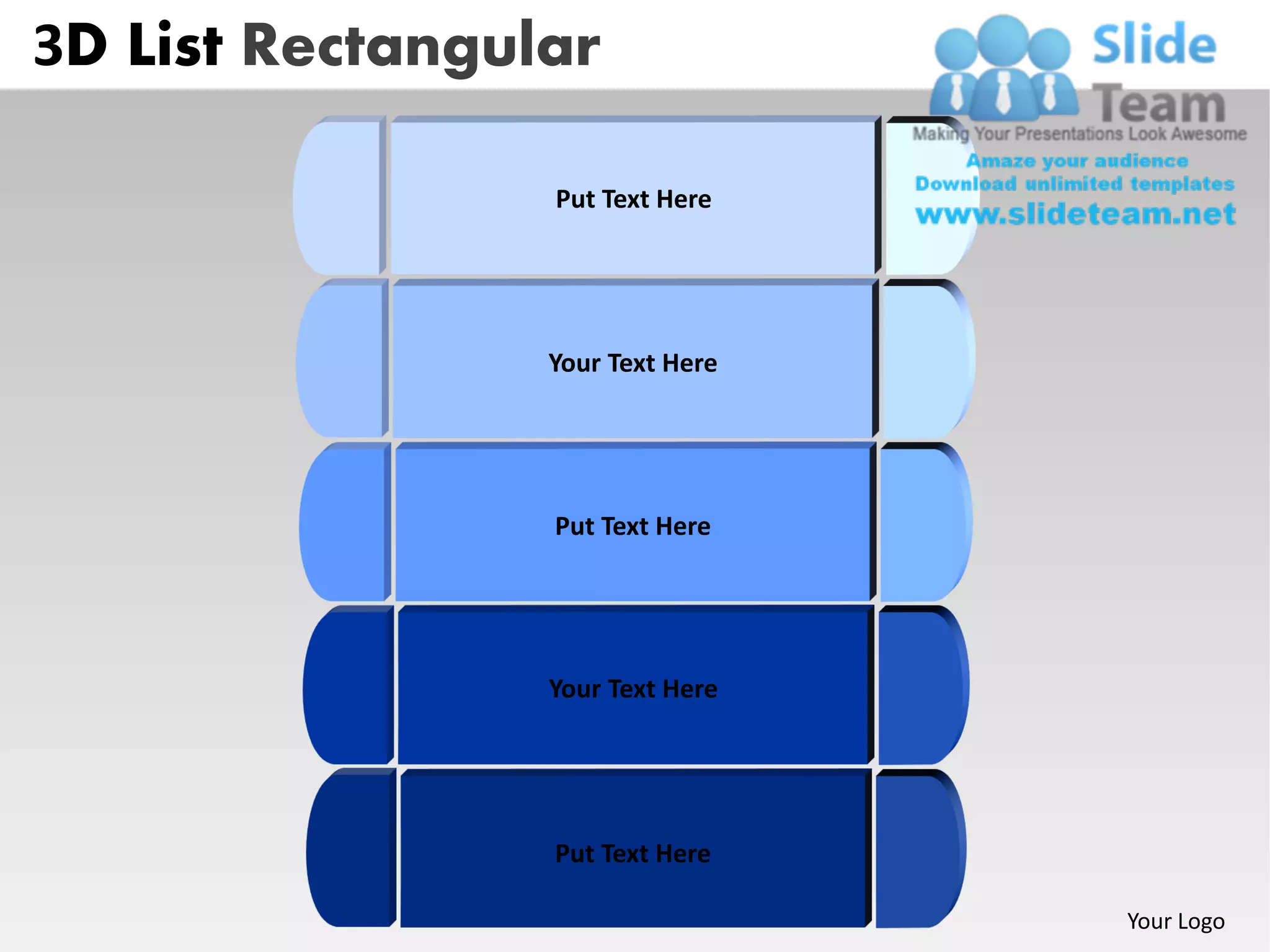 3 d list rectangular style 4 ppt templates | PDF