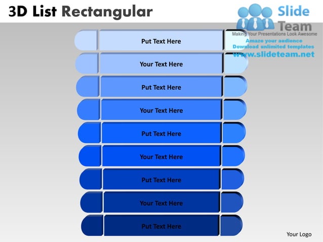 3 d list rectangular style 4 ppt templates | PDF