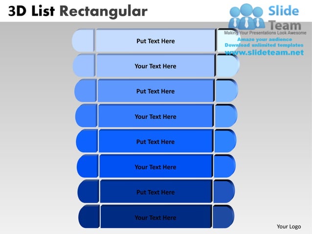 3 d list rectangular style 4 ppt templates | PDF
