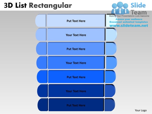 3 d list rectangular style 4 ppt templates | PDF