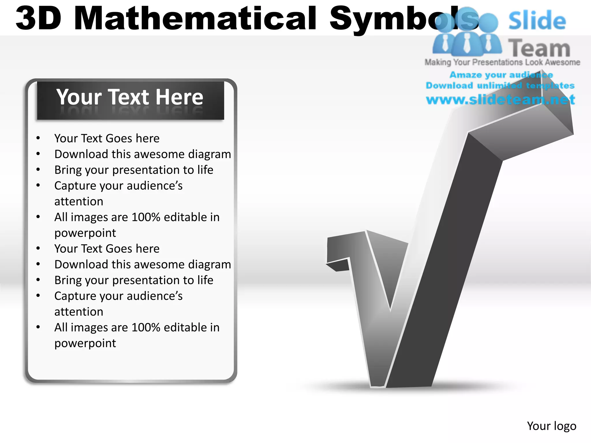 3d mathematical symbols powerpoint presentation slides ppt templates | PDF