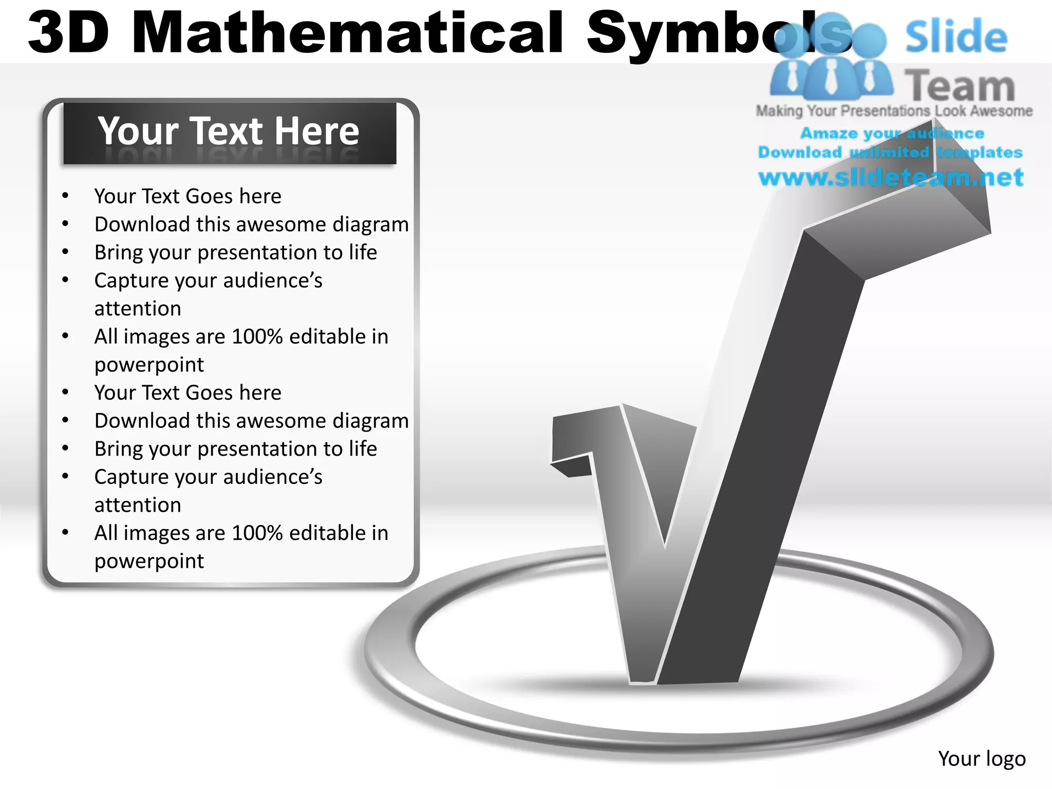 3d mathematical symbols powerpoint presentation slides ppt templates | PDF