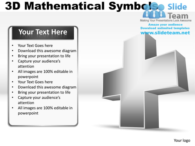 3d mathematical symbols powerpoint presentation slides ppt templates | PDF