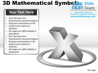 3d mathematical symbols powerpoint presentation slides ppt templates | PDF