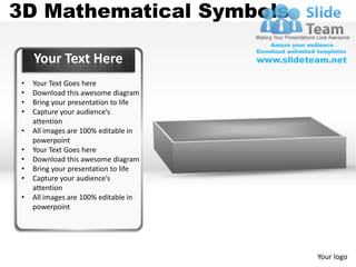 3d mathematical symbols powerpoint presentation slides ppt templates | PDF