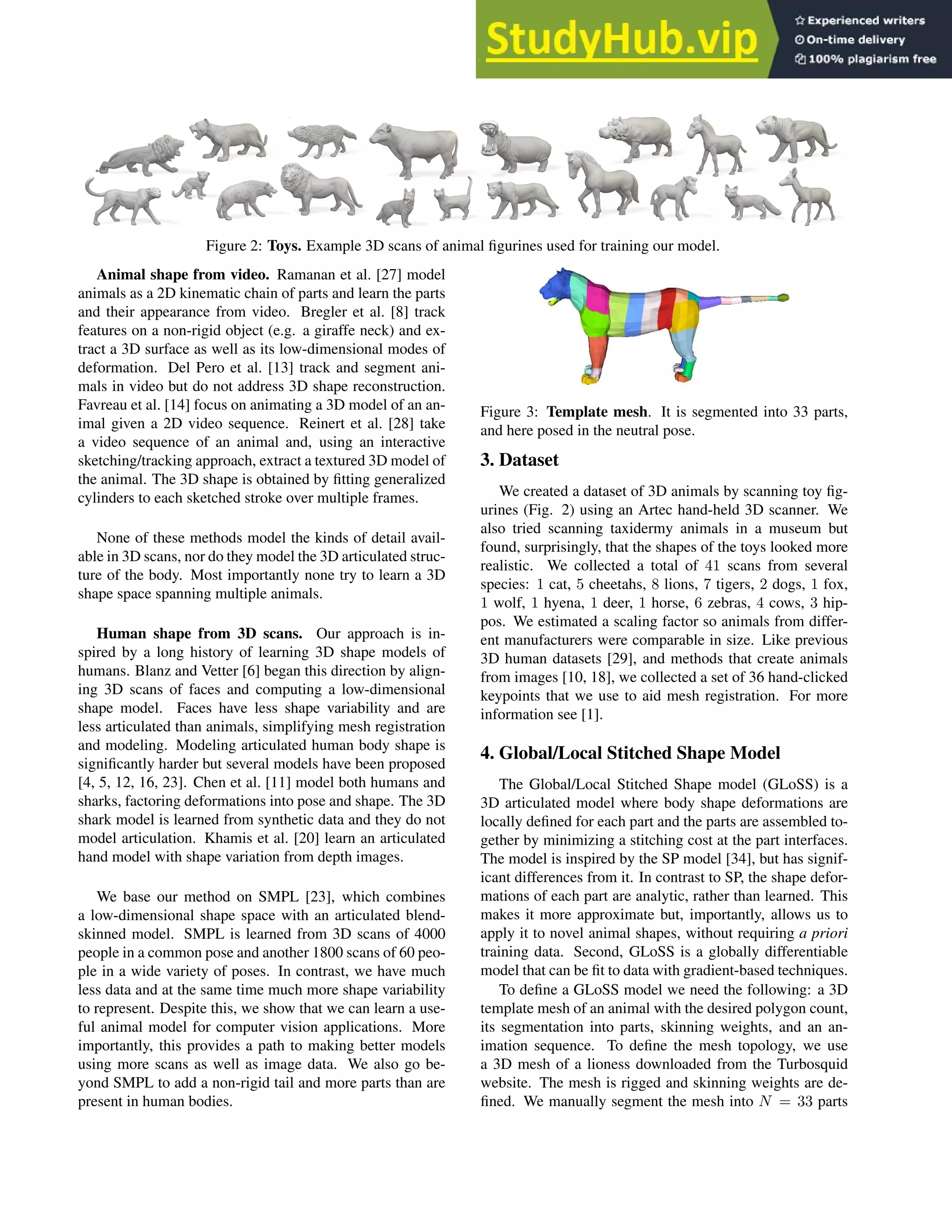 3D Menagerie Modeling The 3D Shape And Pose Of Animals | PDF