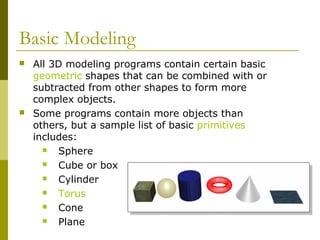 3 d modeling part 2 | PPT | 3-D Graphics | Computer Software and ...