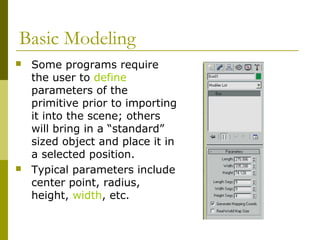 3 d modeling part 2 | PPT | 3-D Graphics | Computer Software and ...