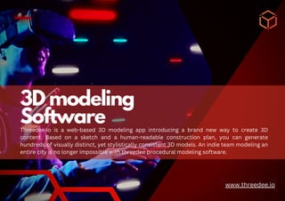 3D modeling Software - Threedee | PDF | 3-D Graphics | Computer Software and Applications