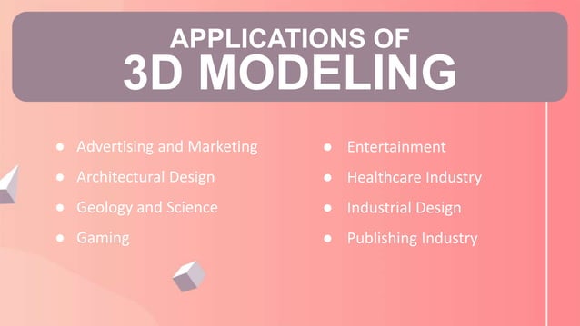 3D Modeling Techniques : Types and Specific Applications | PPTX | 3-D Graphics | Computer ...
