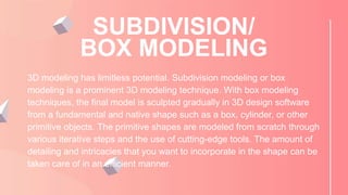 3D Modeling Techniques : Types and Specific Applications | PPTX