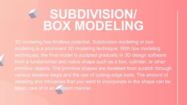 3D Modeling Techniques : Types and Specific Applications | PPTX | 3-D ...