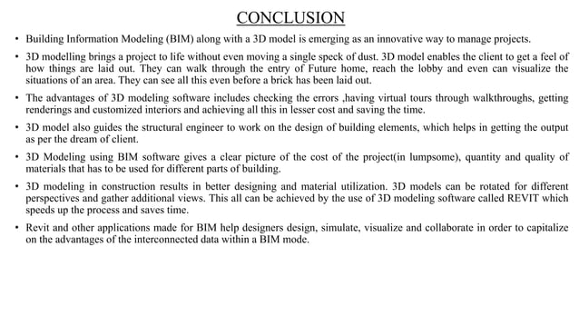 3 D Modeling Using Bim Ppt Pptx 3 D Graphics Computer Software And Applications