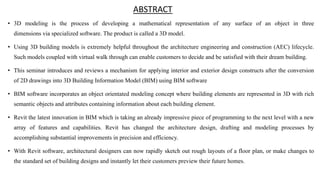 3 d modeling using bim ppt | PPTX