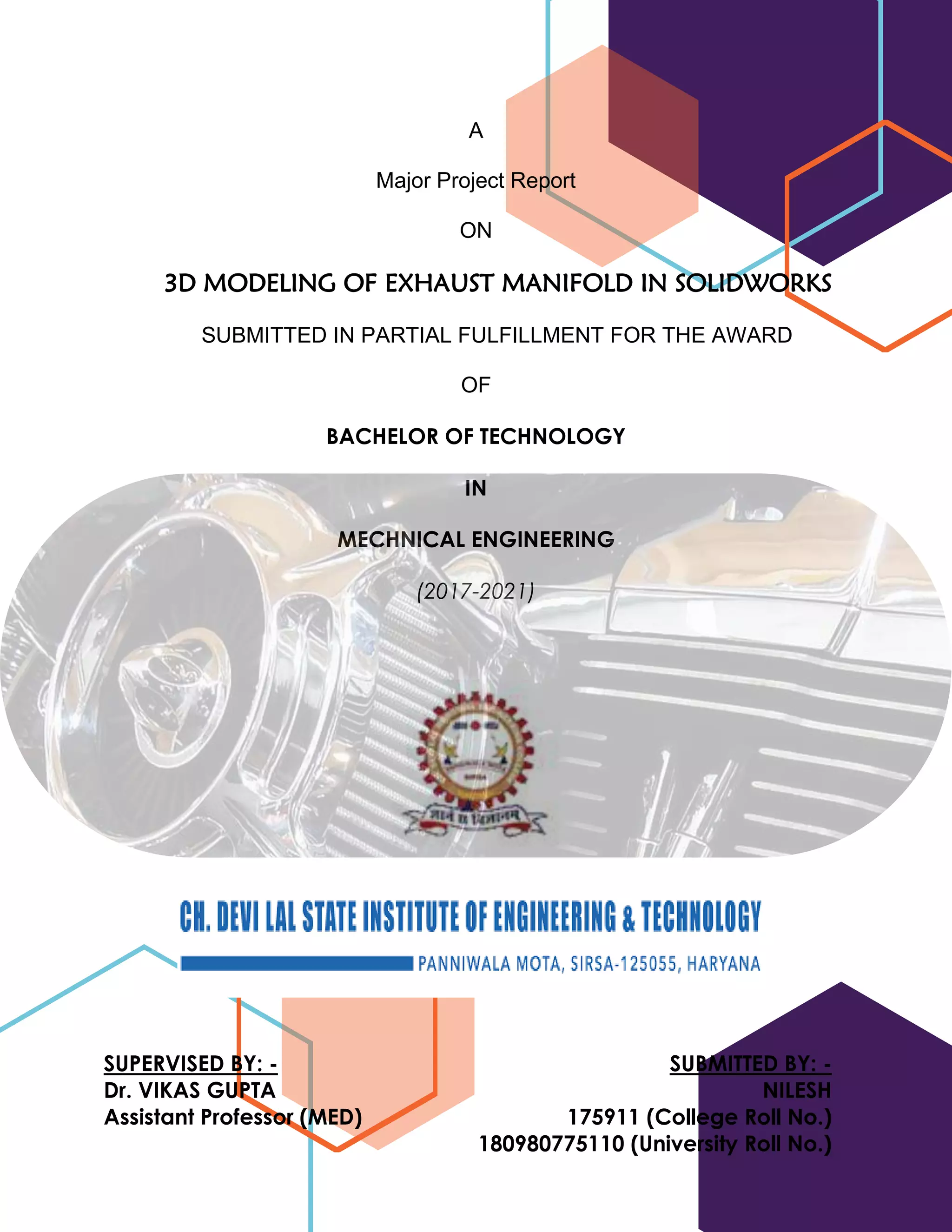 3 d modelling of exhaust manifold | PDF
