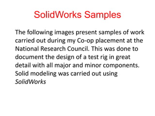 3D Modelling Portfolio for SolidWorks, Pro/Engineer | PPTX