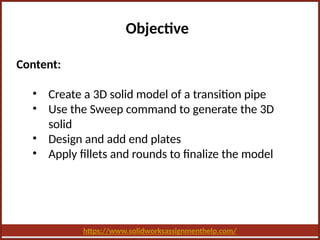3D Model of a Transition Pipe in Solidworks | PPT