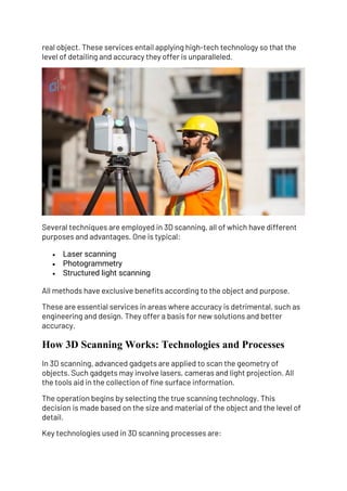 3D Model Scanning Services: Transforming Industries | PDF