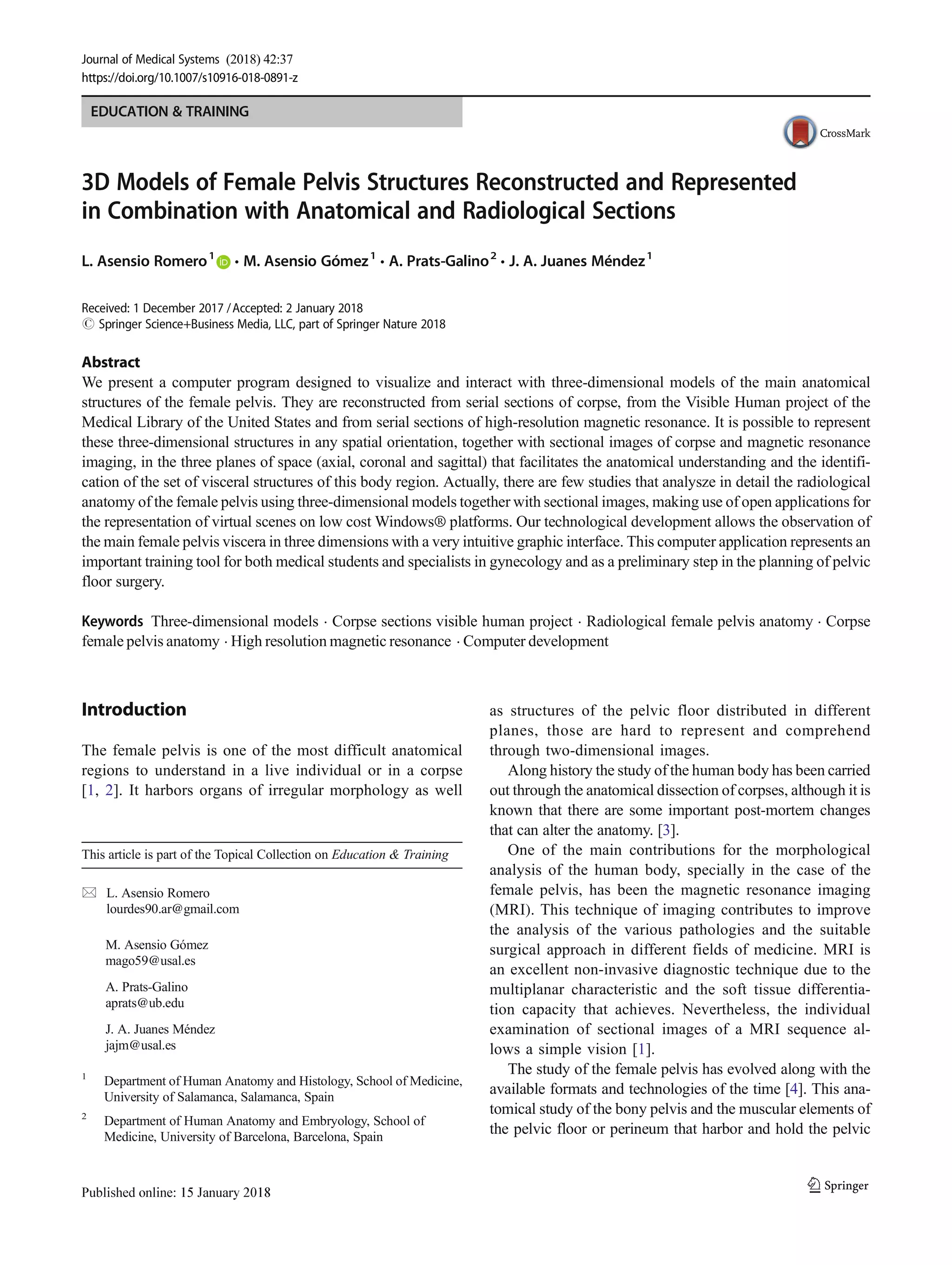 3 d models of female pelvis structures reconstructed | PDF