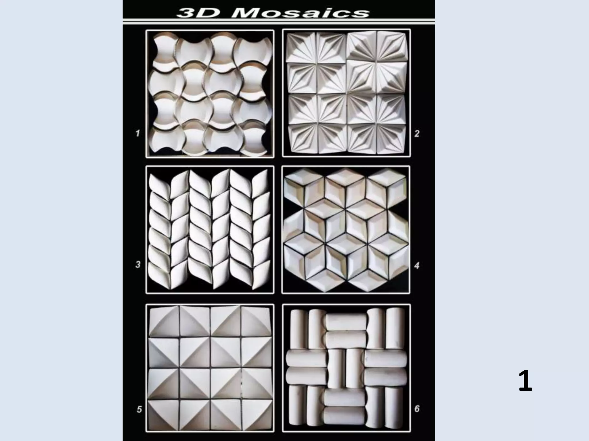 White 3D Mosaics | PPTX