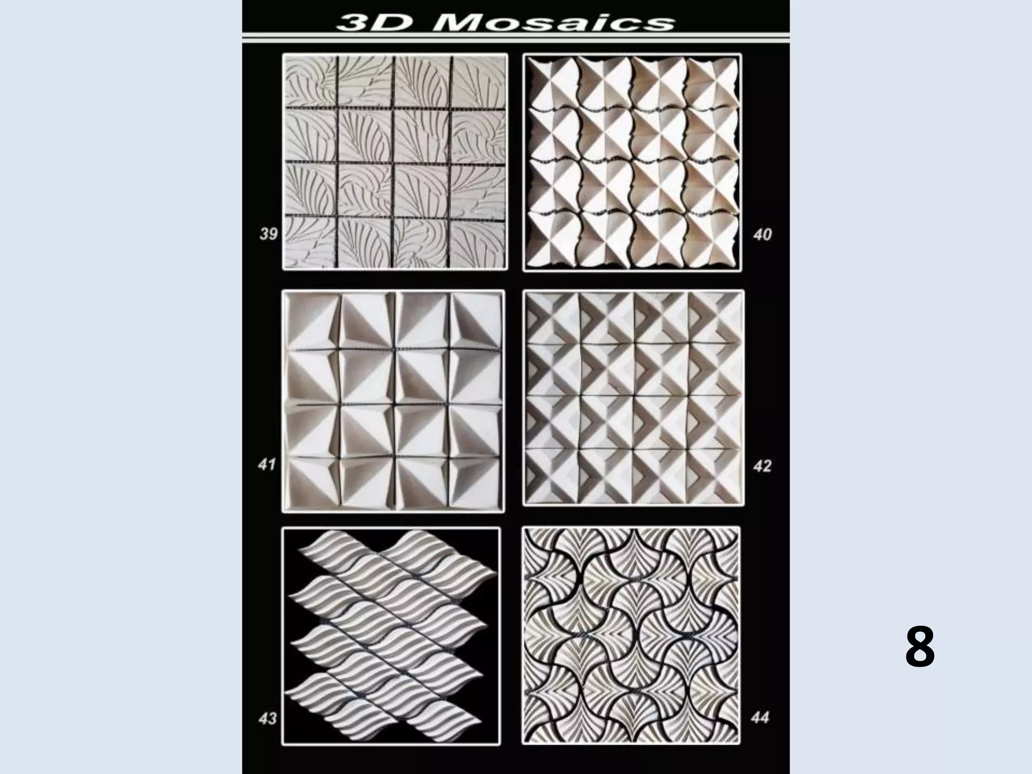 White 3D Mosaics | PPTX