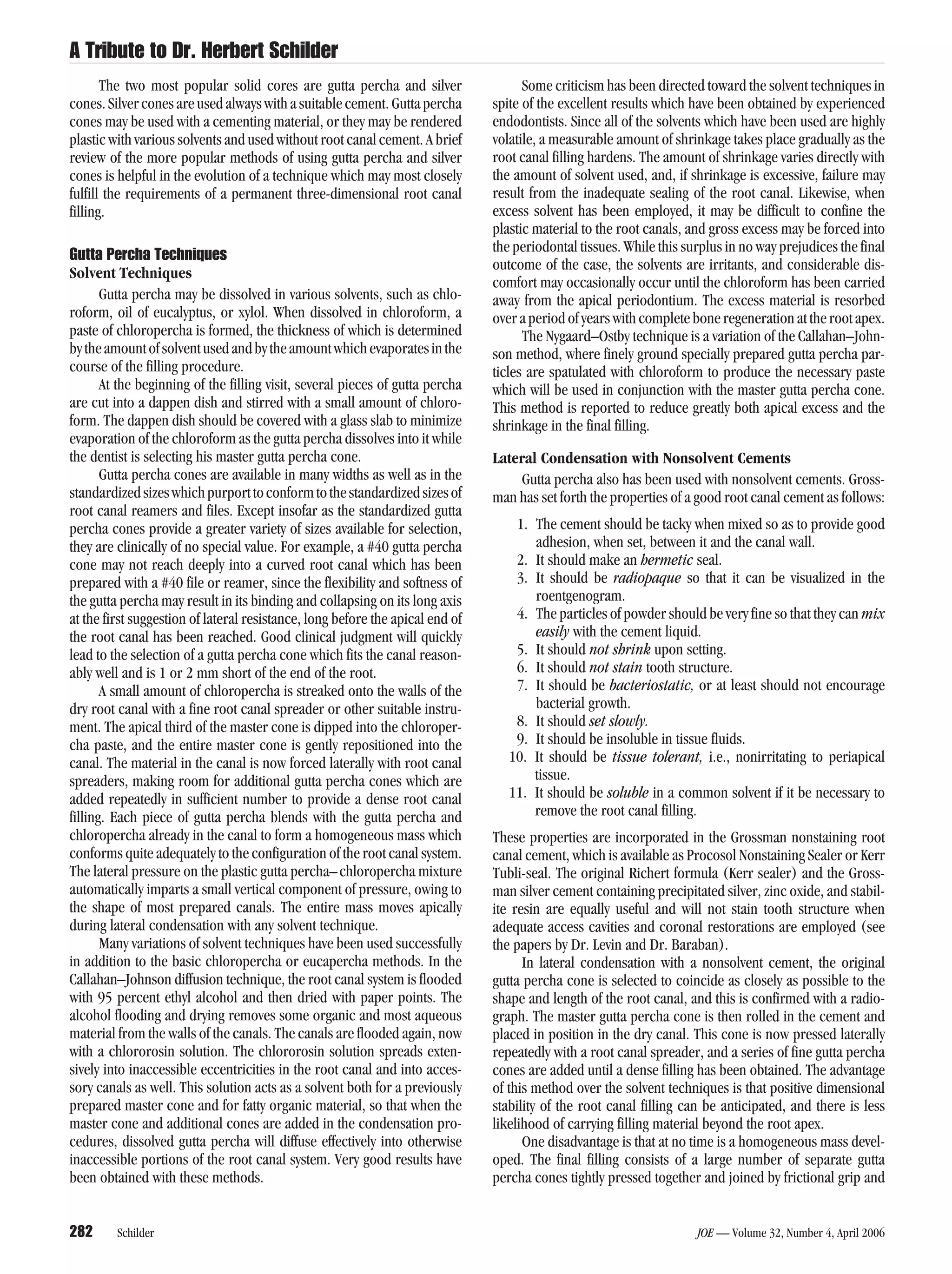 Filling Root Canals in Three Dimensions | PDF