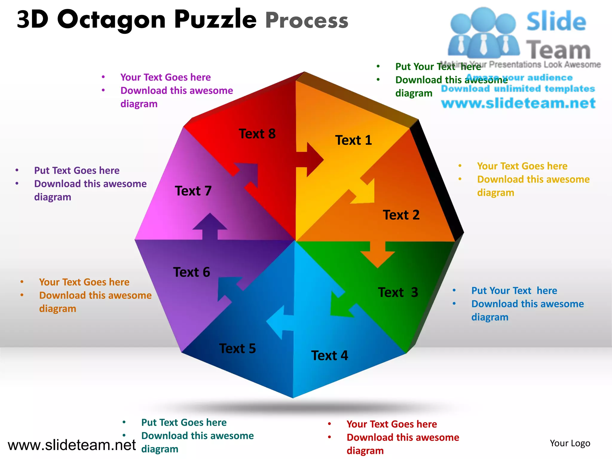 3d octagon puzzle process powerpoint slides. | PDF | Computer Software and Applications | Computing